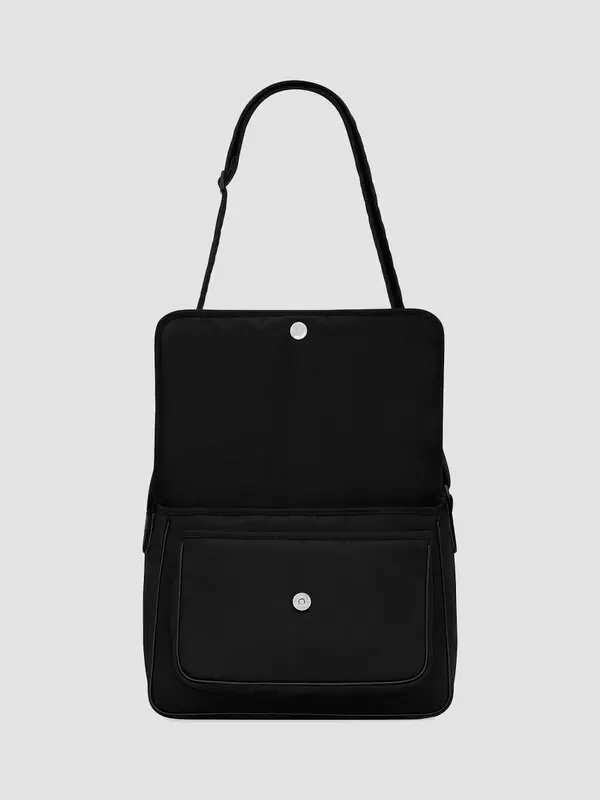 Saint Laurent Niki Messenger Bag In Econyl - Black