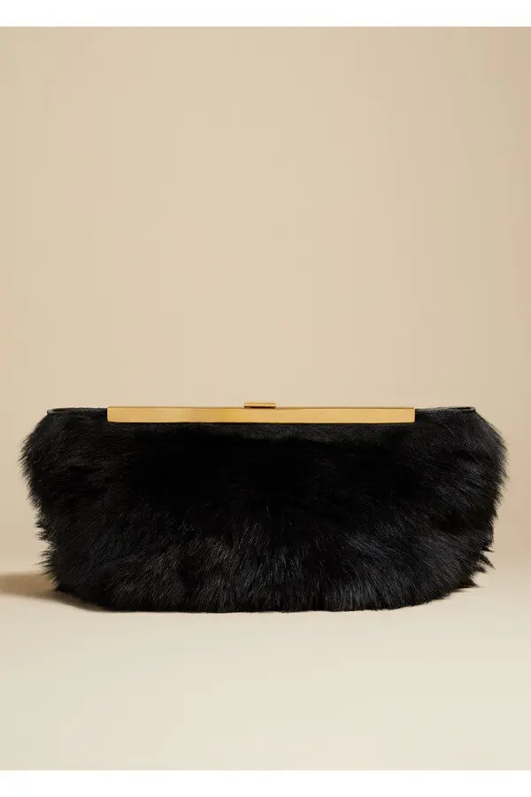 Khaite The Aimee Clutch In Shearling