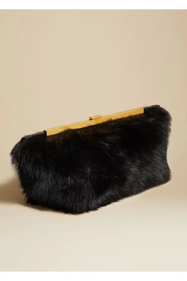Khaite The Aimee Clutch In Shearling