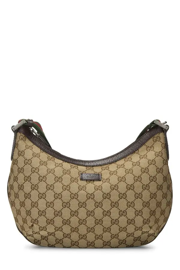 Gucci Original Gg Canvas Web Round Bag