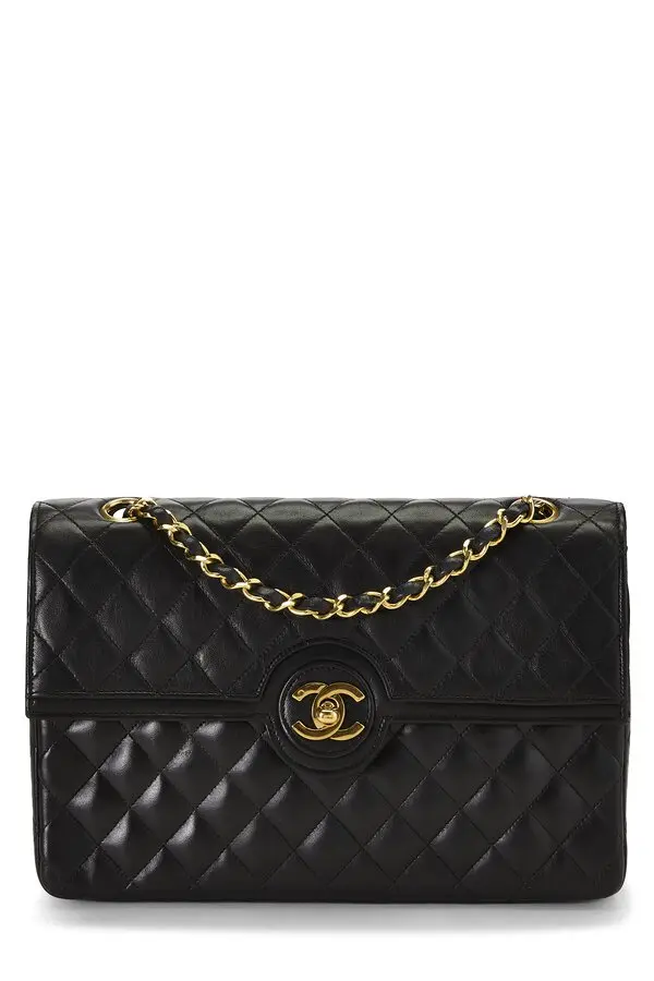 Chanel Quilted Lambskin Circle Lock Half Flap