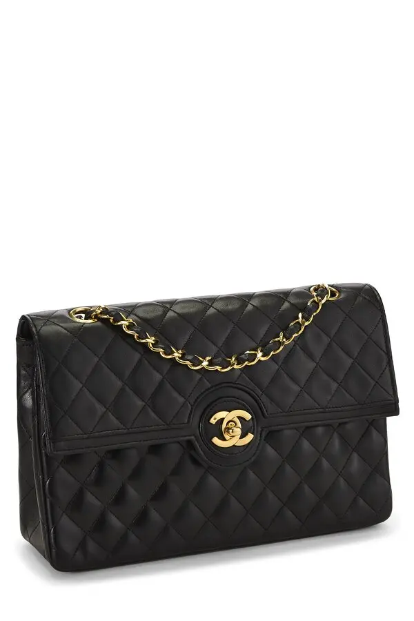 Chanel Quilted Lambskin Circle Lock Half Flap