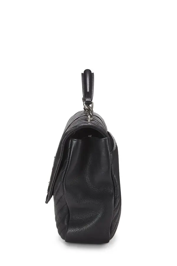 Saint Laurent Chevron Leather College - Black