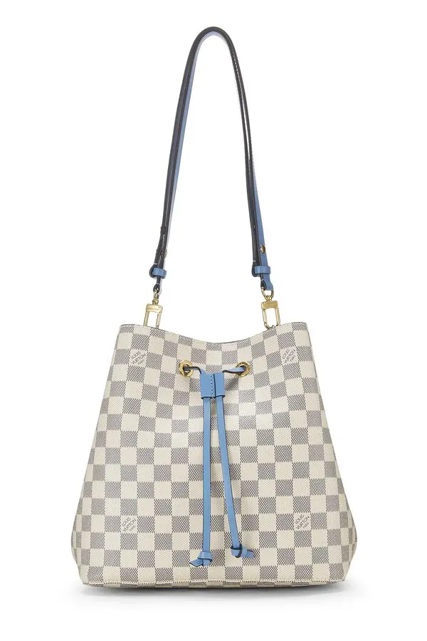 LOUIS VUITTON Damier Azur Neo Bucket Bag - White