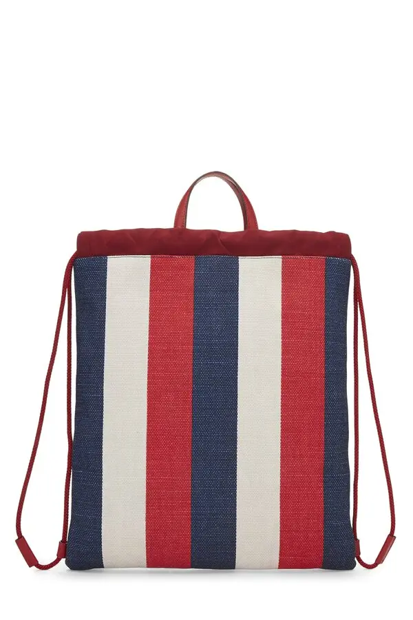 Gucci Striped Drawstring Backpack