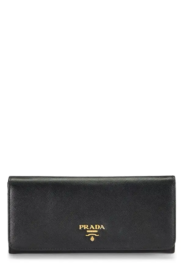 Prada Saffiano Continental Wallet - Black