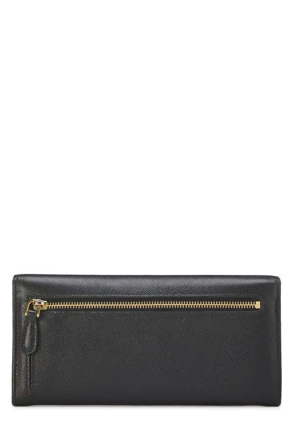 Prada Saffiano Continental Wallet - Black