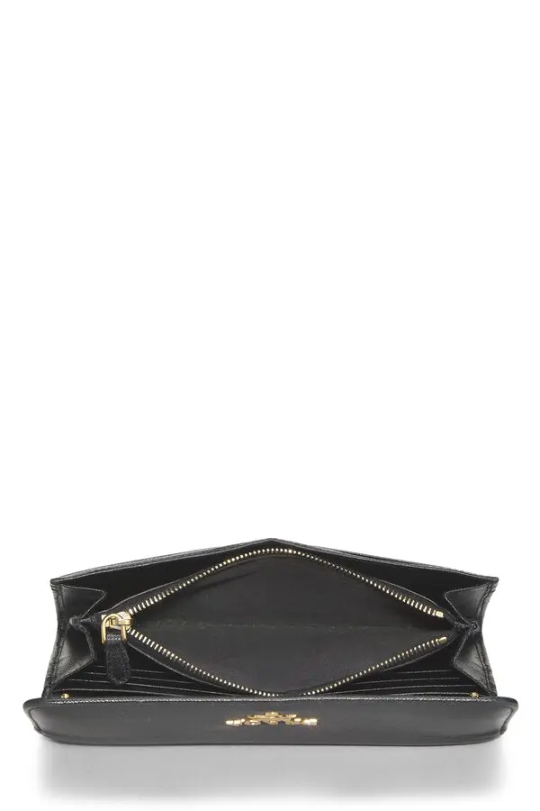 Prada Saffiano Continental Wallet - Black