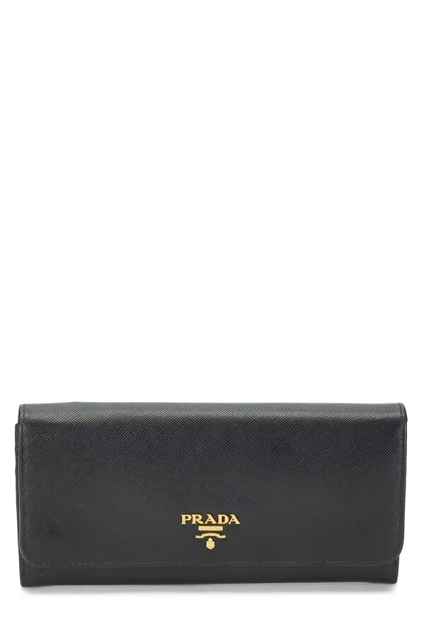 Prada Saffiano Continental Wallet - Black