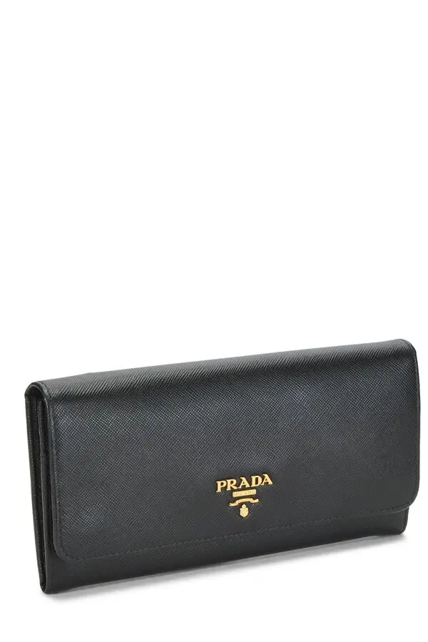 Prada Saffiano Continental Wallet - Black