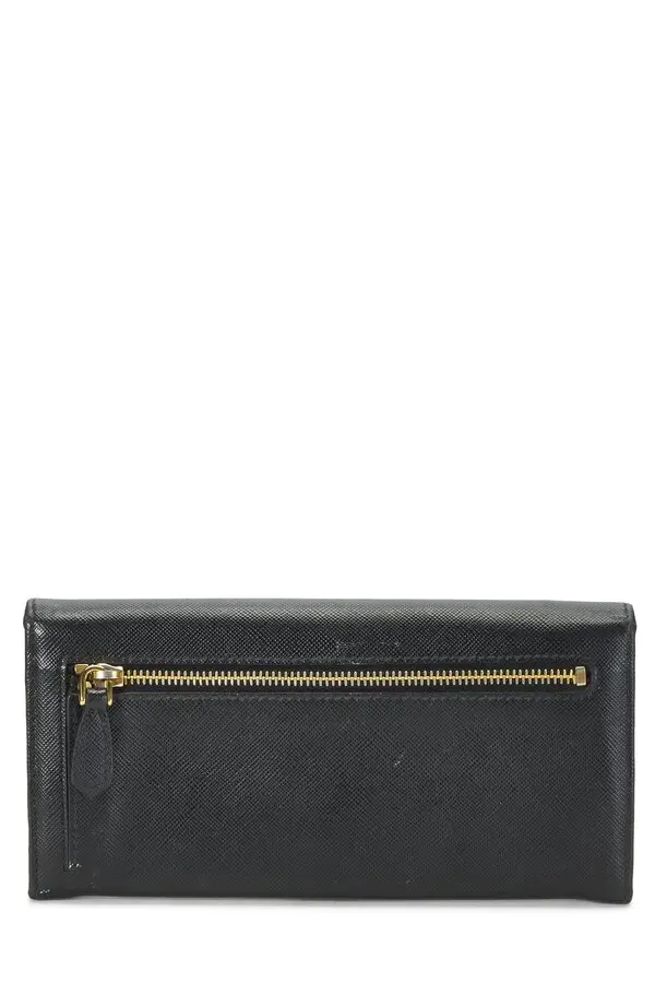 Prada Saffiano Continental Wallet - Black