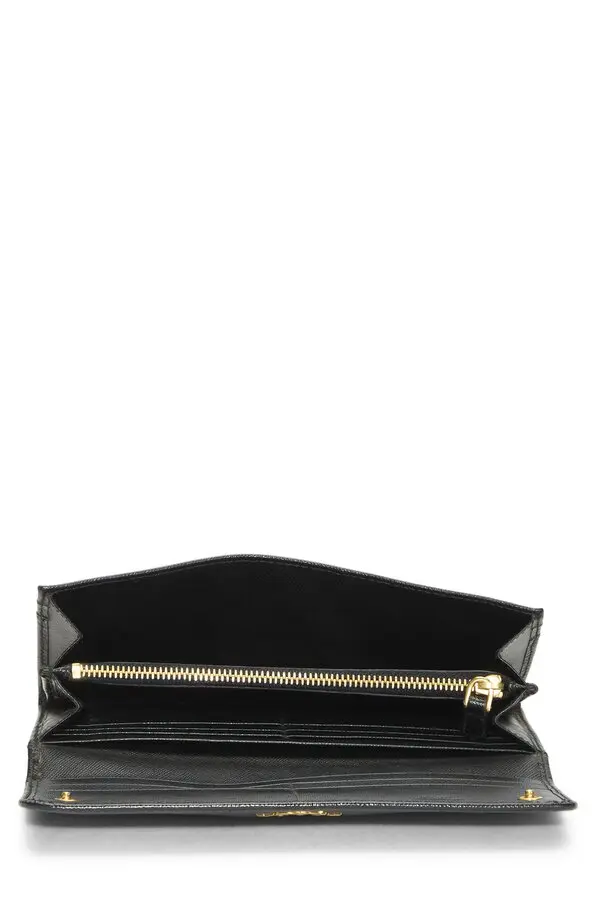 Prada Saffiano Continental Wallet - Black