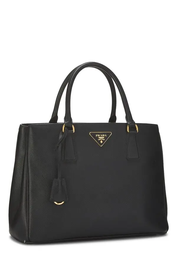 Prada Saffiano Leather Convertible Handbag - Black