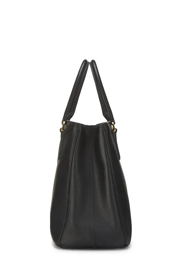 Prada Saffiano Leather Convertible Handbag - Black