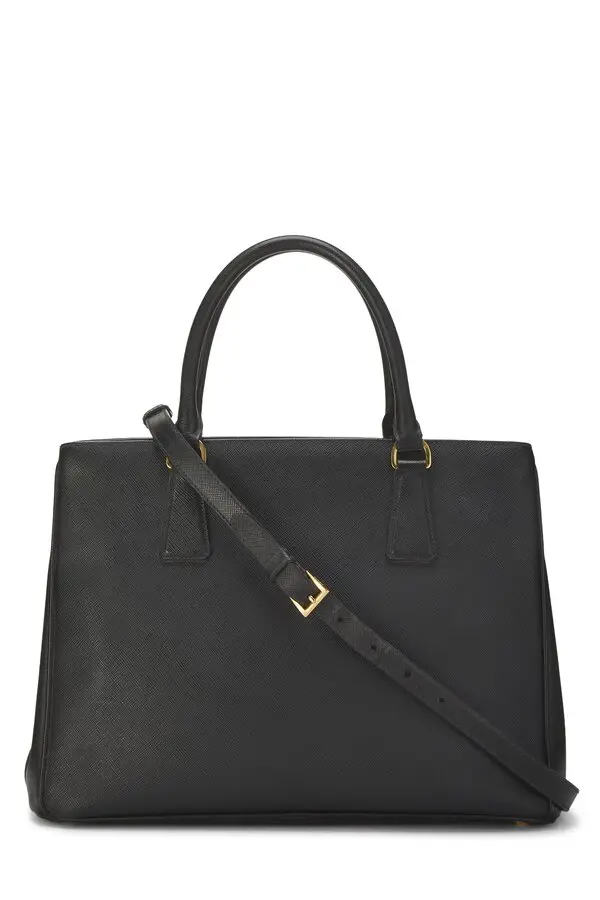 Prada Saffiano Leather Convertible Handbag - Black