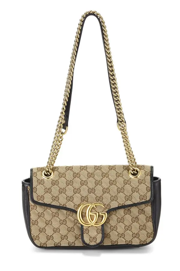 Gucci Original Gg Canvas Marmont Shoulder Bag - Black