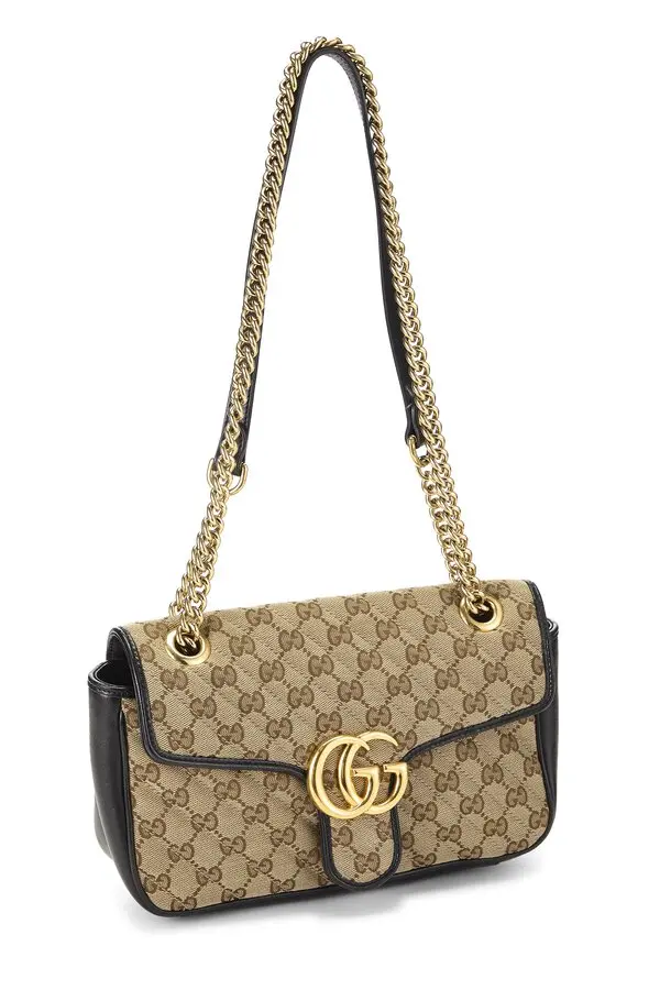 Gucci Original Gg Canvas Marmont Shoulder Bag - Black
