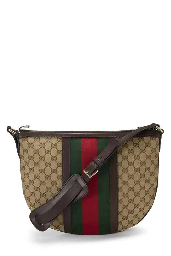 Gucci Original Gg Canvas Web Round Messenger Bag