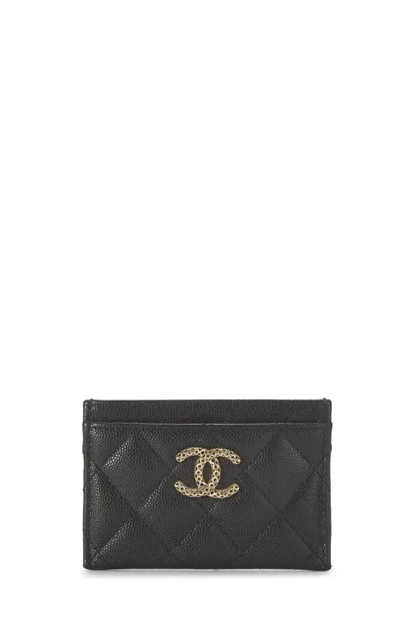 Chanel Quilted Caviar Card Holder - Black