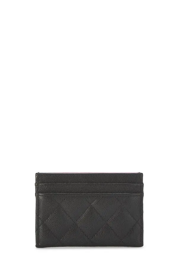 Chanel Quilted Caviar Card Holder - Black