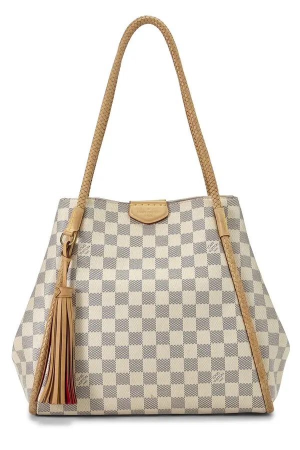 LOUIS VUITTON Damier Azur Propriano Tote - White
