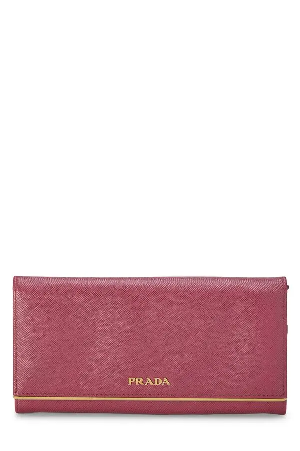 Prada Saffiano Continental Wallet - Pink