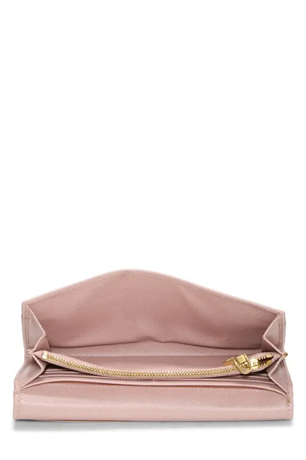 Prada Saffiano Continental Wallet - Pink