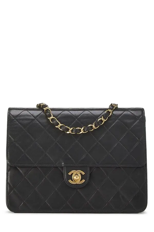 Chanel Quilted Lambskin Turnlock Ex Flap Small Shoulder Bag - Black