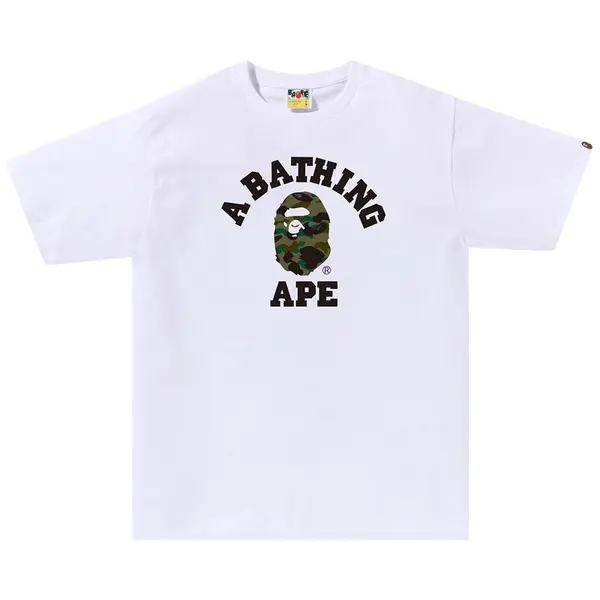 A BATHING APE 1st Camo College Tee /green - White