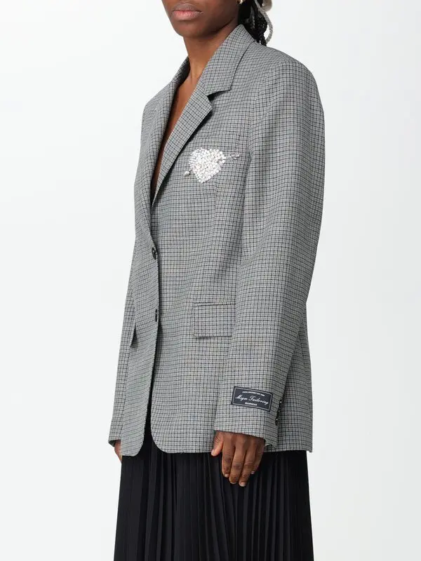 MSGM Check Pattern Wool Blazer