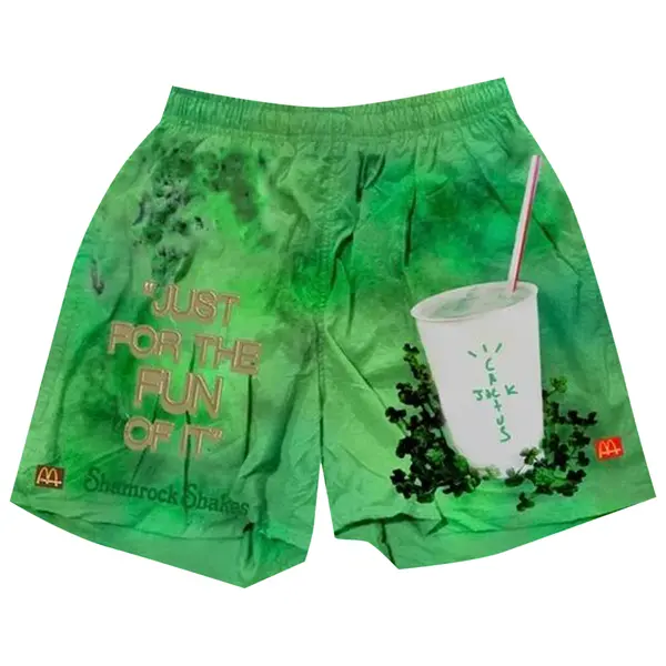 Travis Scott X Mcdonald'S Shamrock Shake Shorts In Green