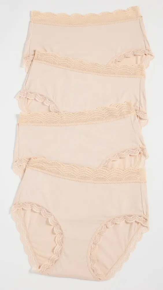 STRIPE & STARE High Rise Knicker 4 Pack - Sand