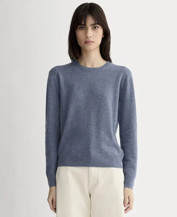 Everlane Classic Crew Neck Cashmere Sweater - Denim Blue