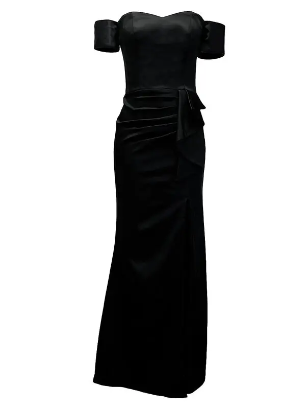 Dress The Population Gabrielle Stretch Satin Gown