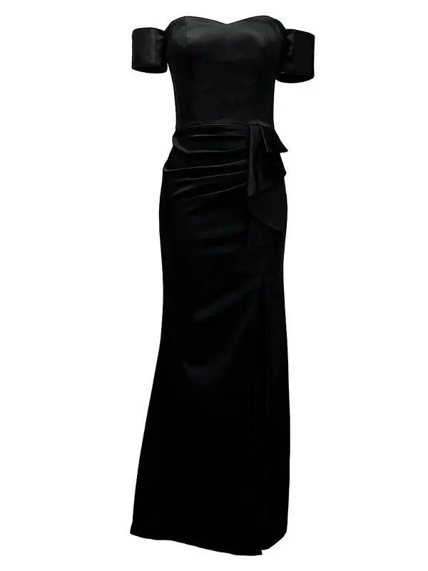 Dress The Population Gabrielle Stretch Satin Gown