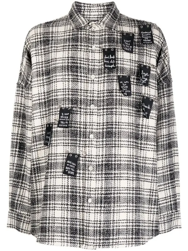 HACULLA. Safety Plaid-pattern Tweed Shirt