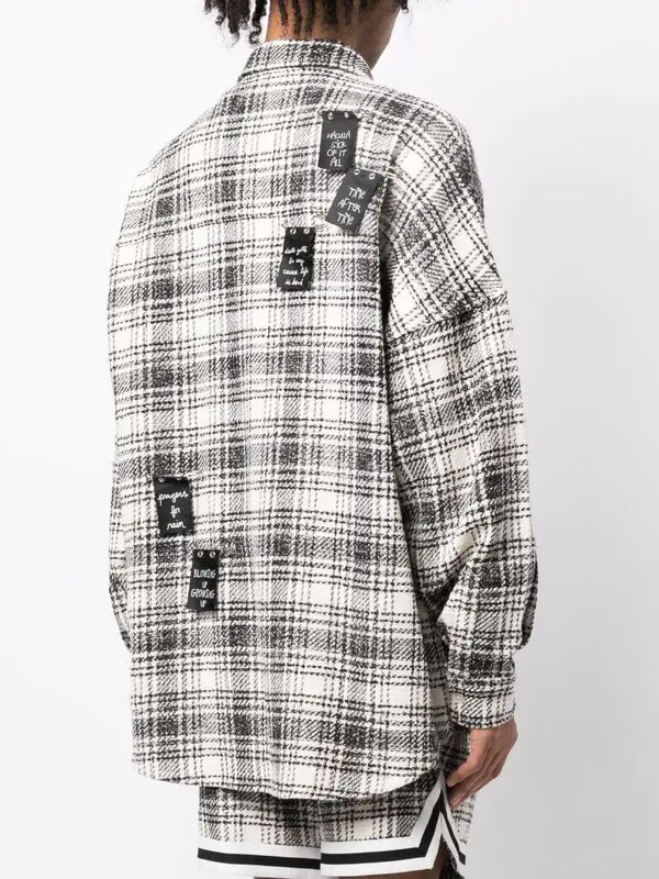 HACULLA. Safety Plaid-pattern Tweed Shirt