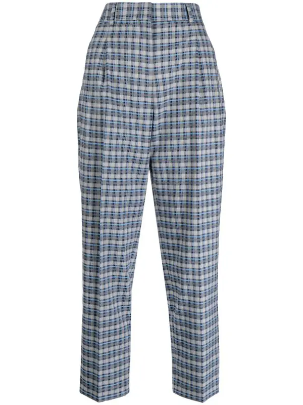 Paul Smith Check-pattern Cropped Trousers - Blue