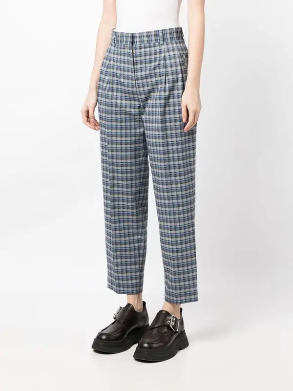 Paul Smith Check-pattern Cropped Trousers - Blue