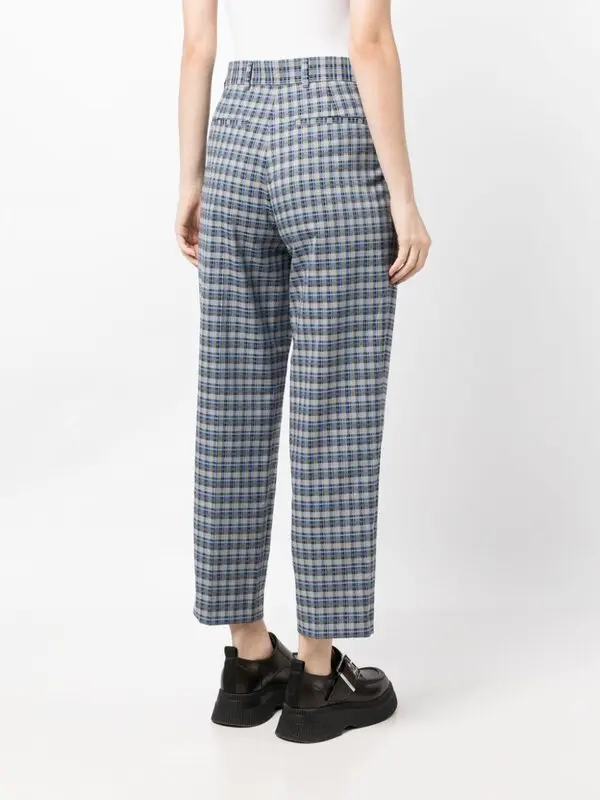 Paul Smith Check-pattern Cropped Trousers - Blue