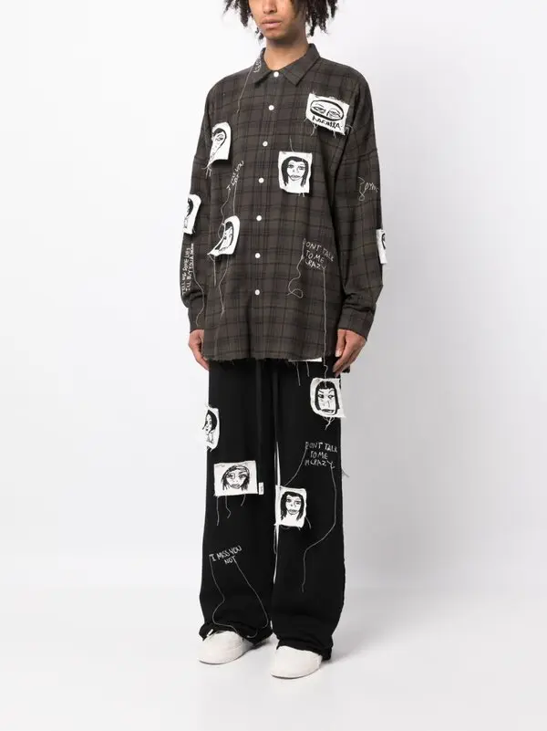 HACULLA. Sick Of It All Plaid-pattern Cotton Shirt