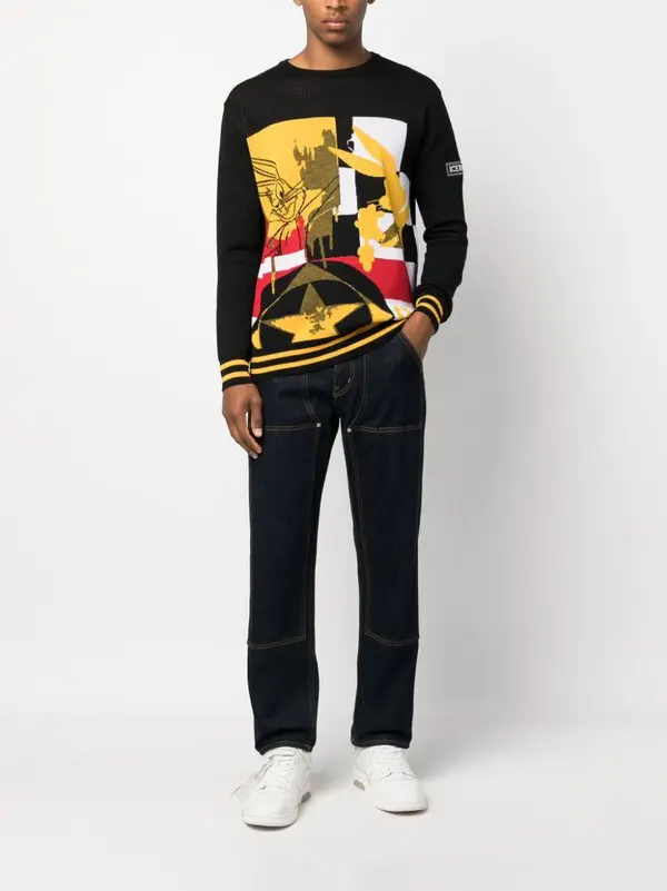 Iceberg Cartoon-print Crew-neck Jumper