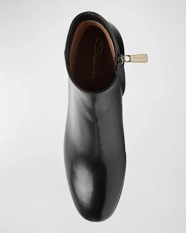 Santoni Halfrida Napa Ankle Booties - Black