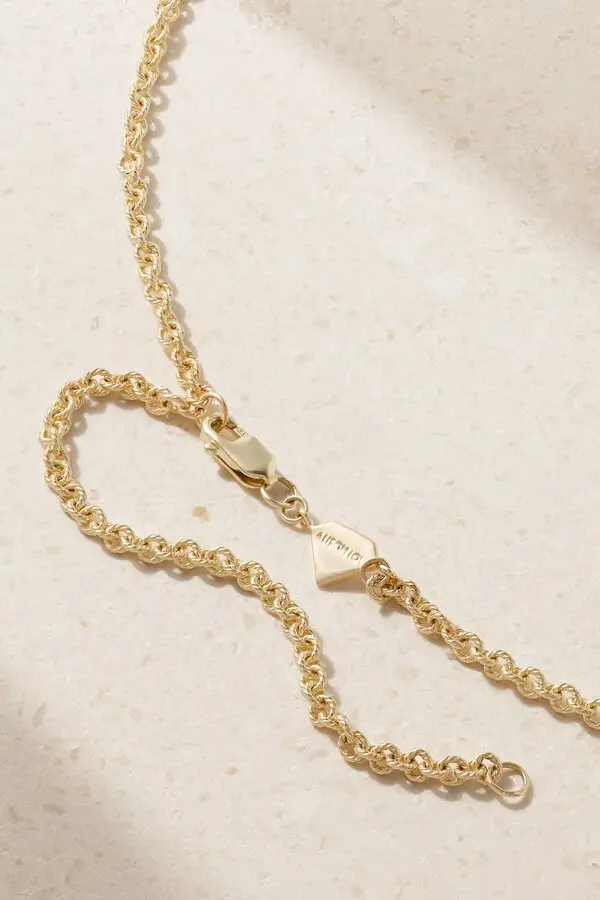 Alison Lou Madison 14-karat Gold, Enamel And Sapphire Necklace