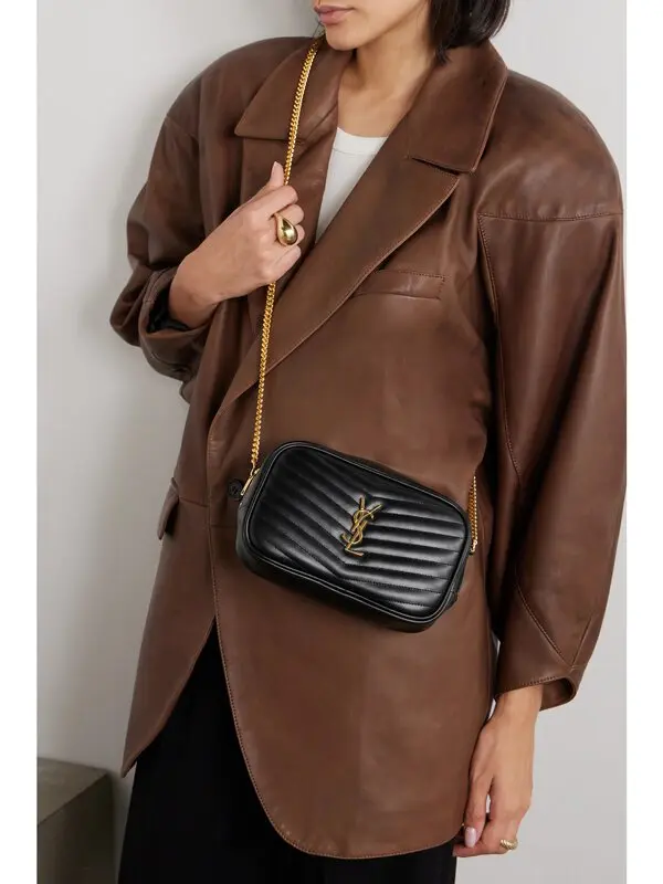 Saint Laurent Loulou Mini Matelassé Shoulder Bag - Black