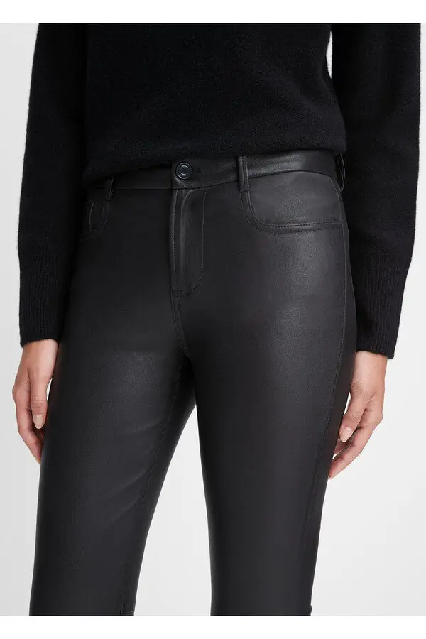 Vince Stretch Leather Boot-cut Pant