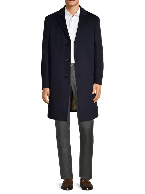 Cardinal Of Canada Pierre Cashmere Topcoat - Navy