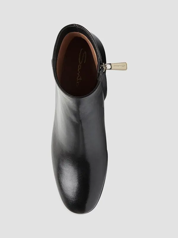 Santoni 50mm Side-zip Leather Booties
