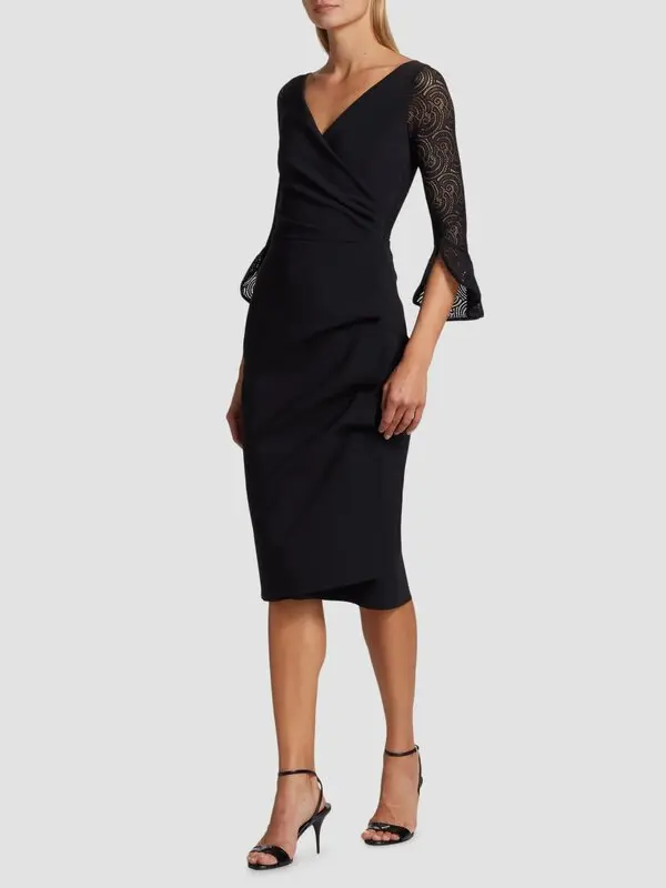 Chiara Boni La Petite Robe Triana Lace-sleeve Midi-dress