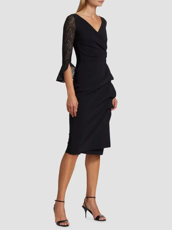 Chiara Boni La Petite Robe Triana Lace-sleeve Midi-dress